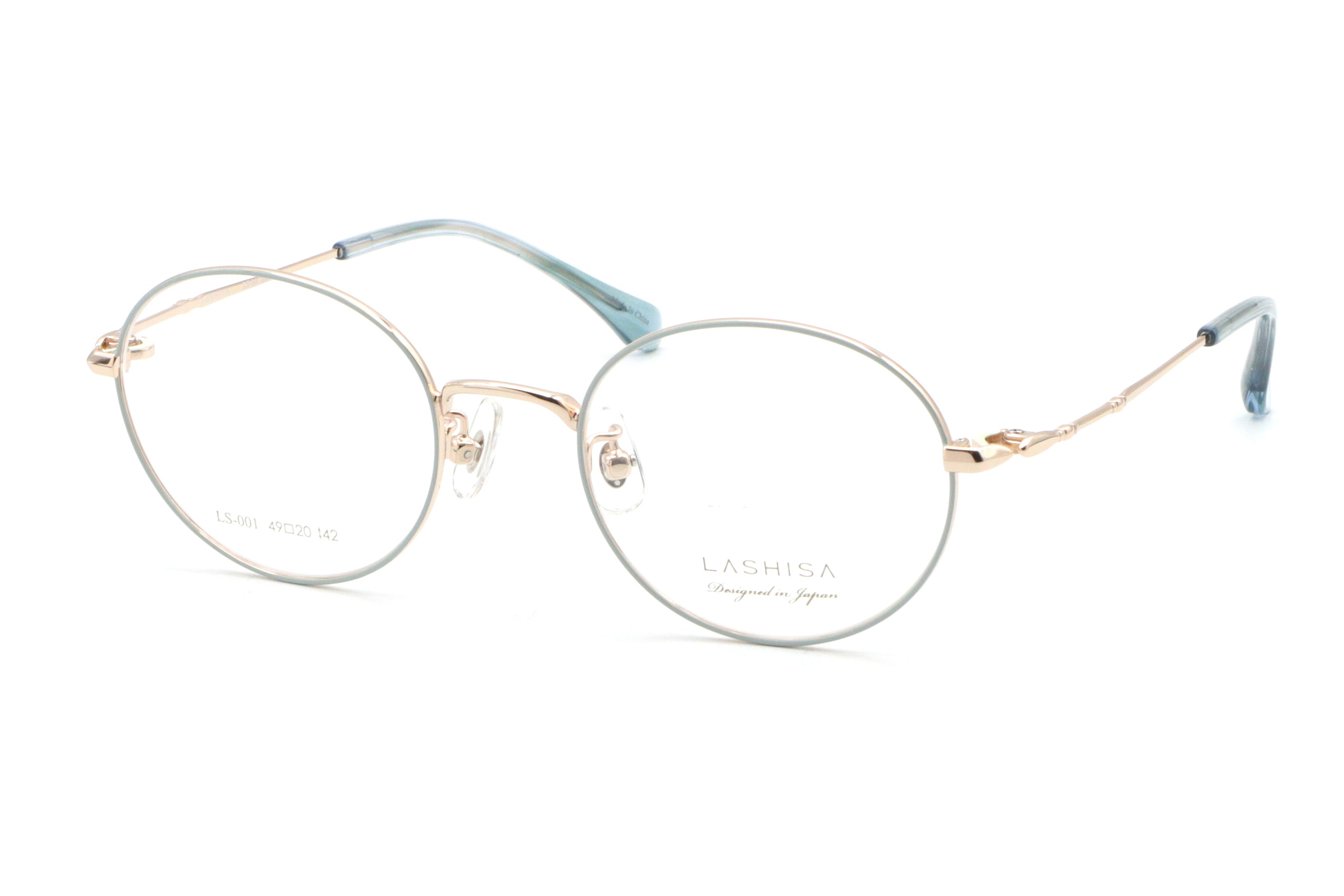 LASHISA(ラシサ) LS-001-4アイスブルー/ホワイトゴールド(49) – 武田メガネオンラインショップ