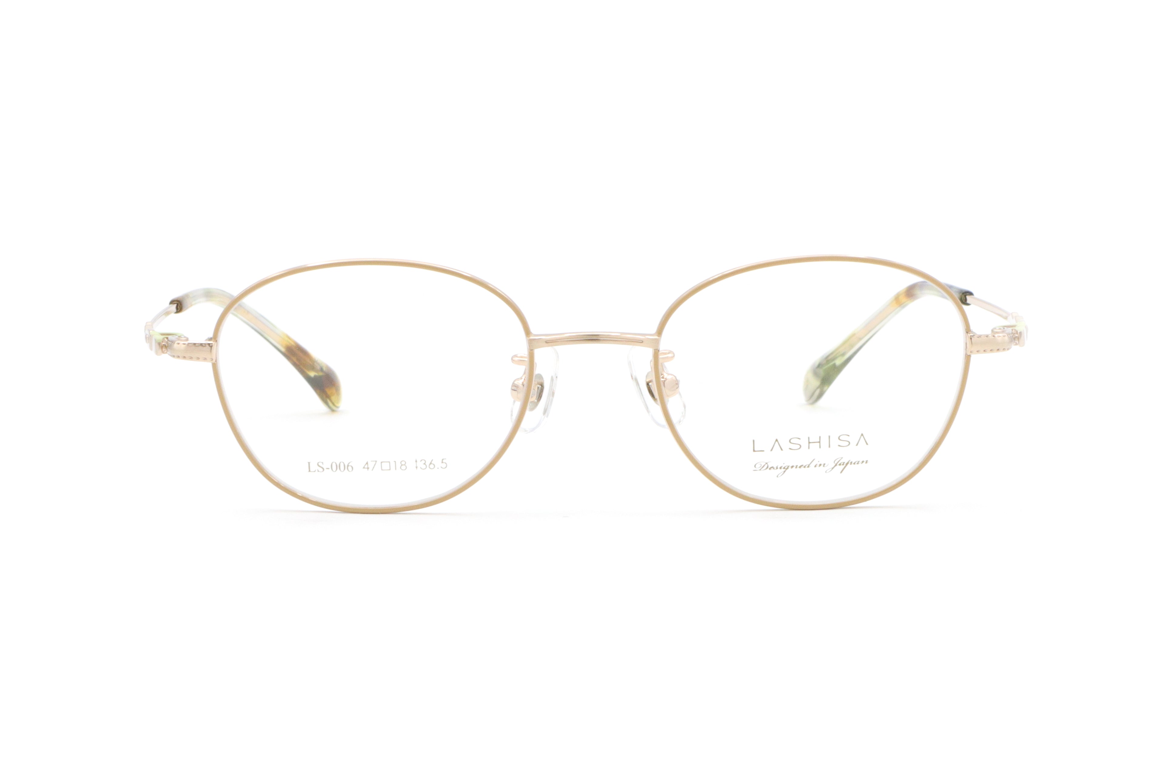 LASHISA(ラシサ) LS-006-1ライトブラウン/ベージュゴールドシャーリング(47) – 武田メガネオンラインショップ