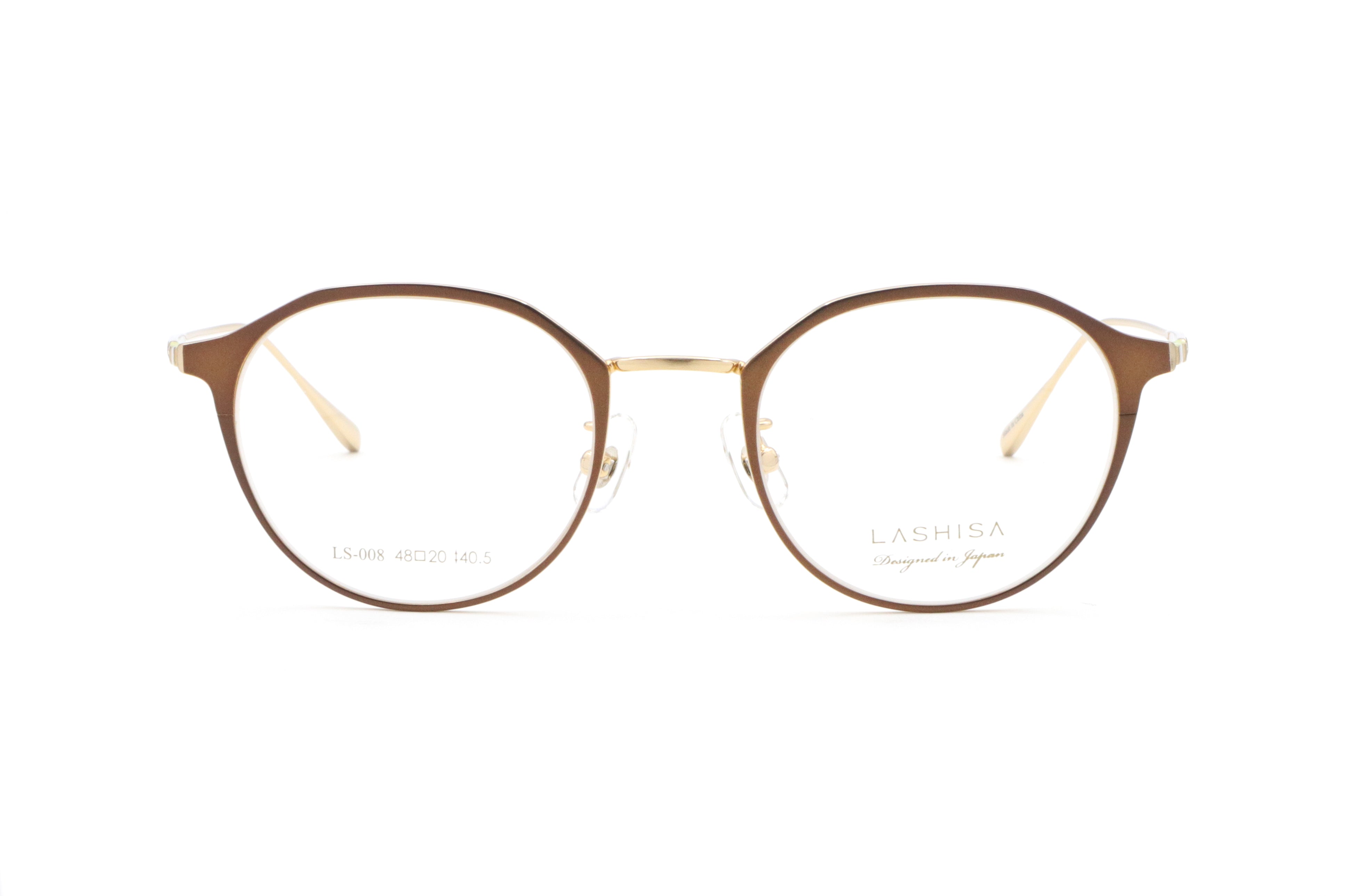 LASHISA(ラシサ) LS-008-3ブラウン/イエローゴールドシャーリング(48) – 武田メガネオンラインショップ