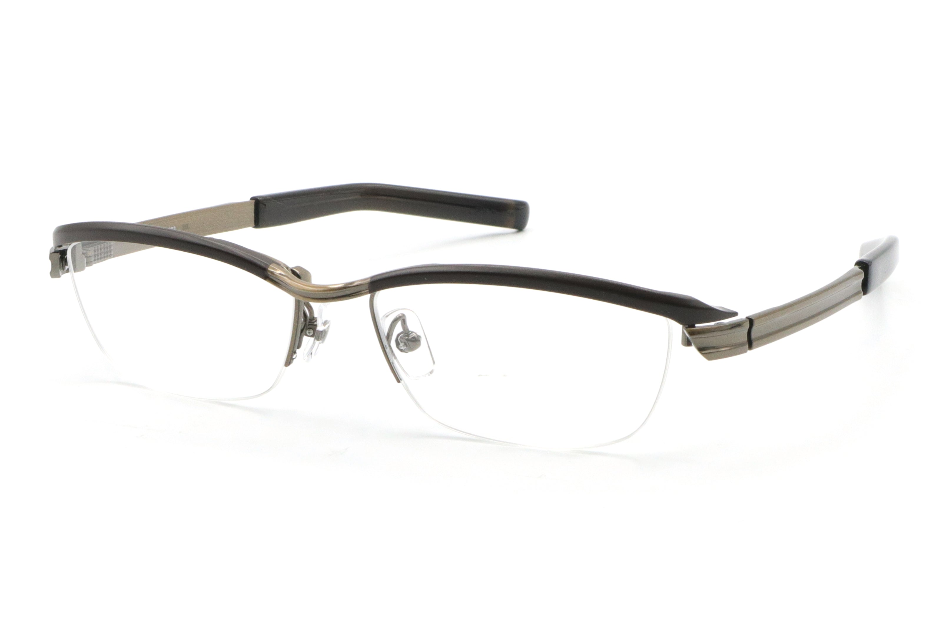 999.9(フォーナインズ) S-24T-8003ダークブラウンマット/アンティークゴールド(56) – 武田メガネオンラインショップ