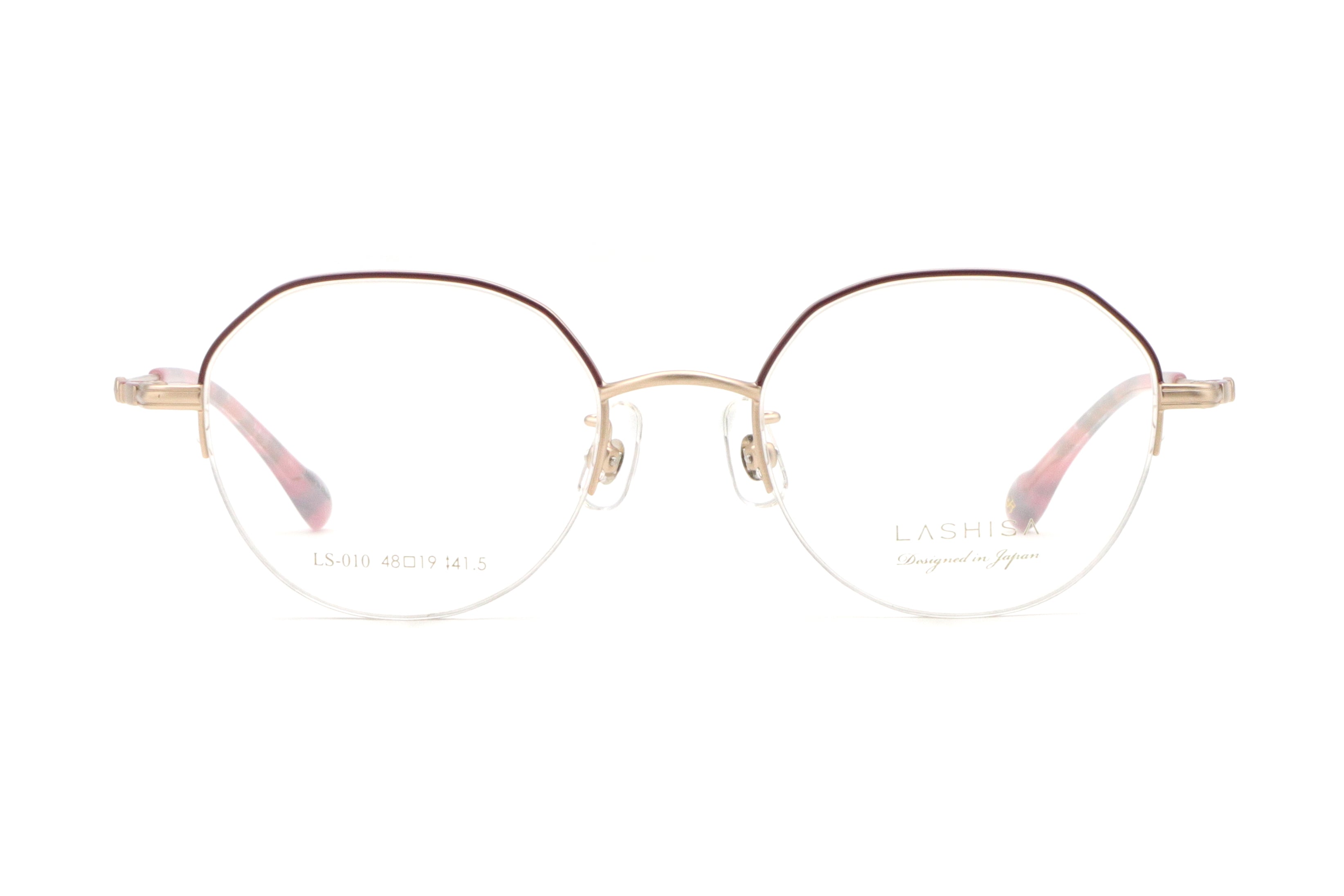 LASHISA(ラシサ) LS-010-2ワインマット/ホワイトゴールドマット(48) – 武田メガネオンラインショップ