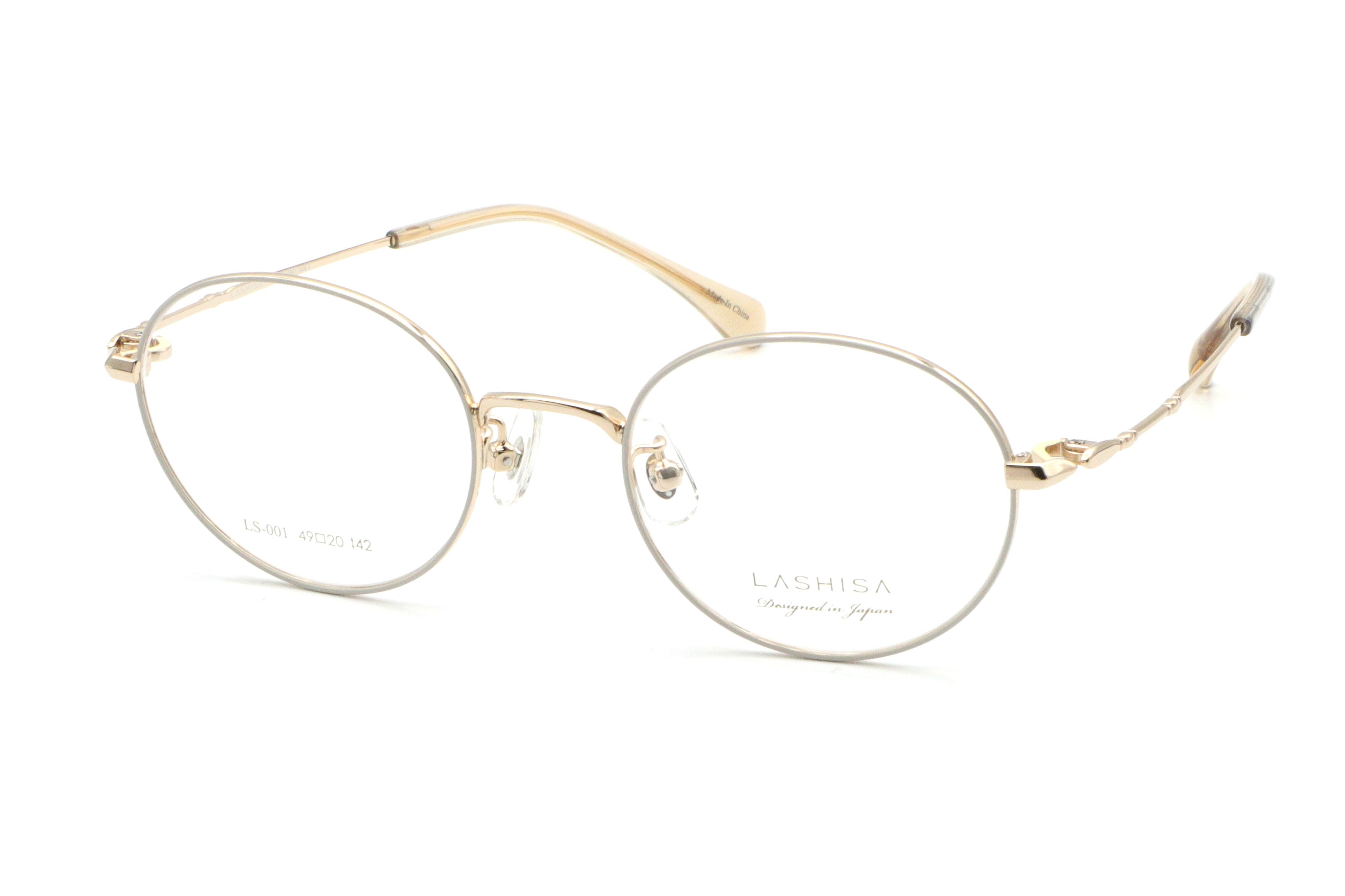 LASHISA(ラシサ) LS-001-1ライトグレー/ベージュゴールド(49) – 武田メガネオンラインショップ