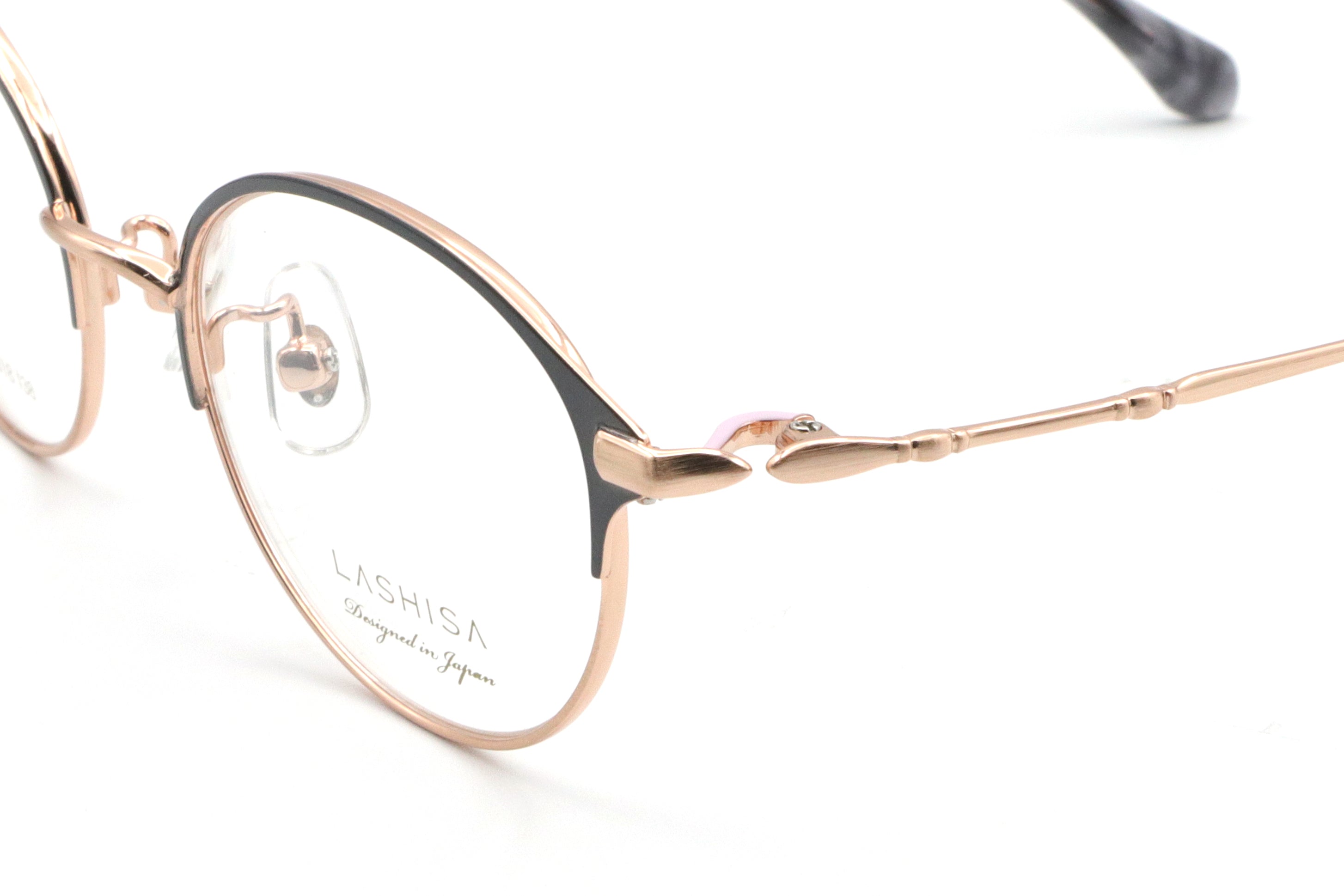 LASHISA(ラシサ) LS-002-4ブラックパール/ピンクゴールドシャーリング(48) – 武田メガネオンラインショップ