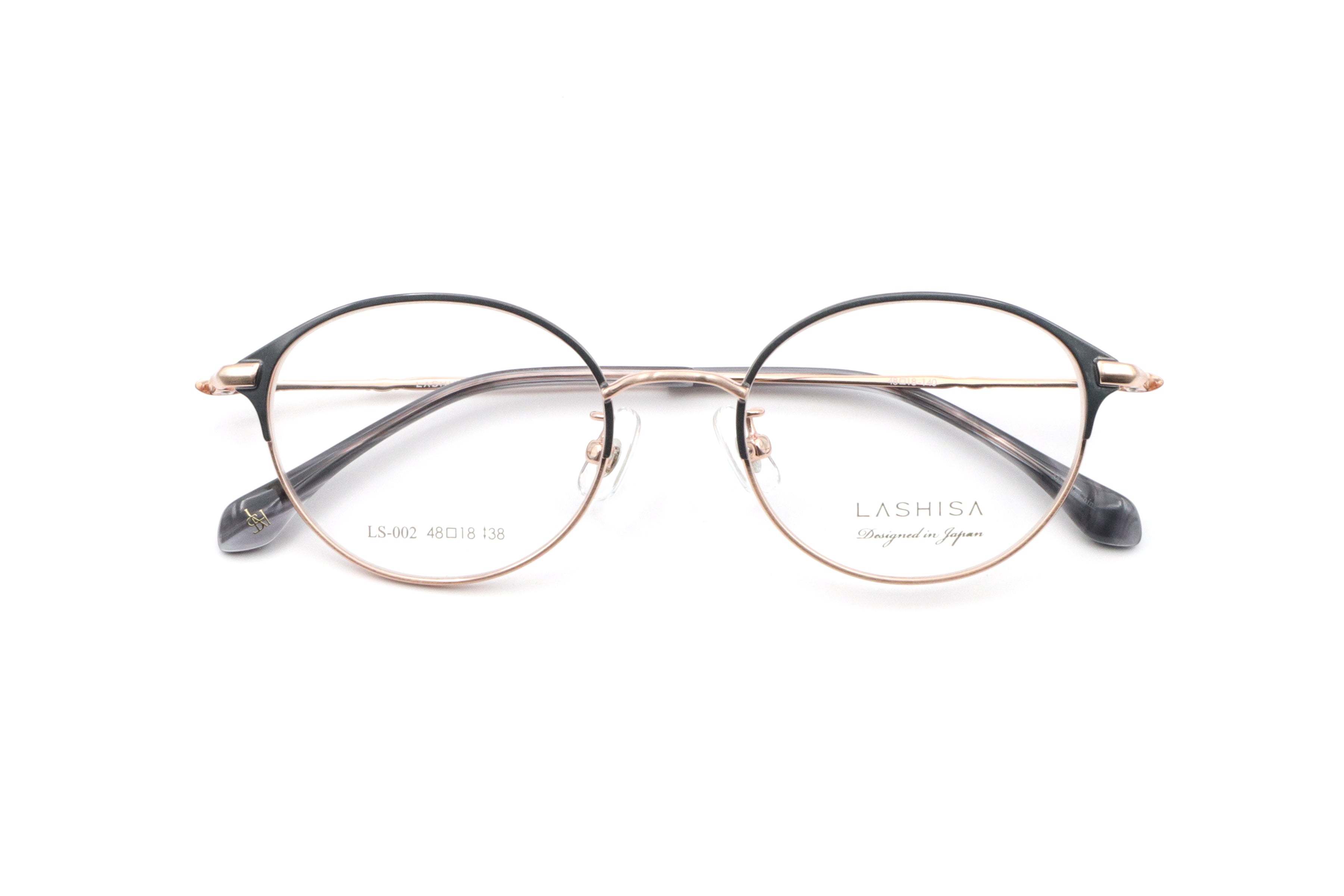 LASHISA(ラシサ) LS-002-4ブラックパール/ピンクゴールドシャーリング(48) – 武田メガネオンラインショップ