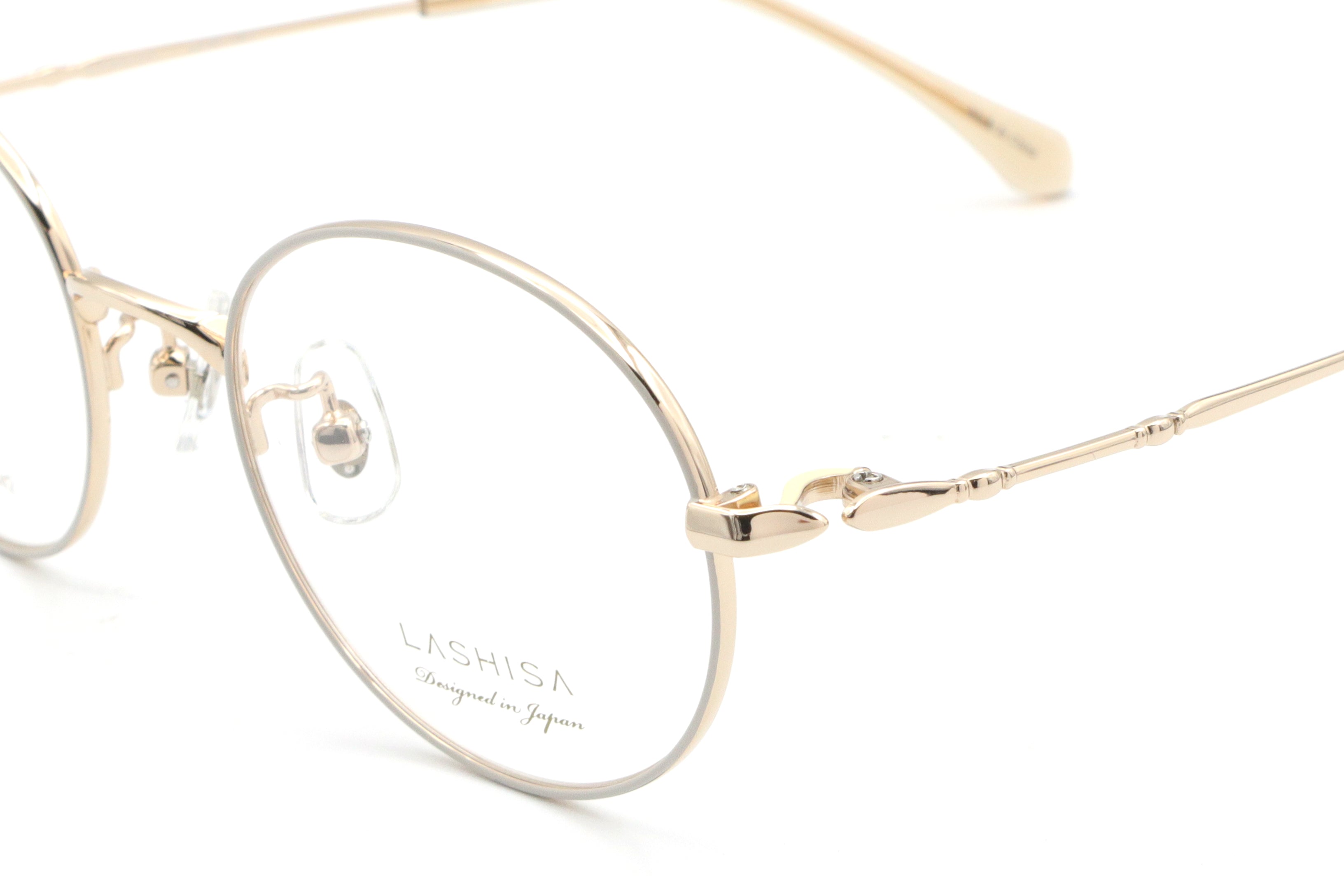 LASHISA(ラシサ) LS-001-1ライトグレー/ベージュゴールド(49) – 武田メガネオンラインショップ