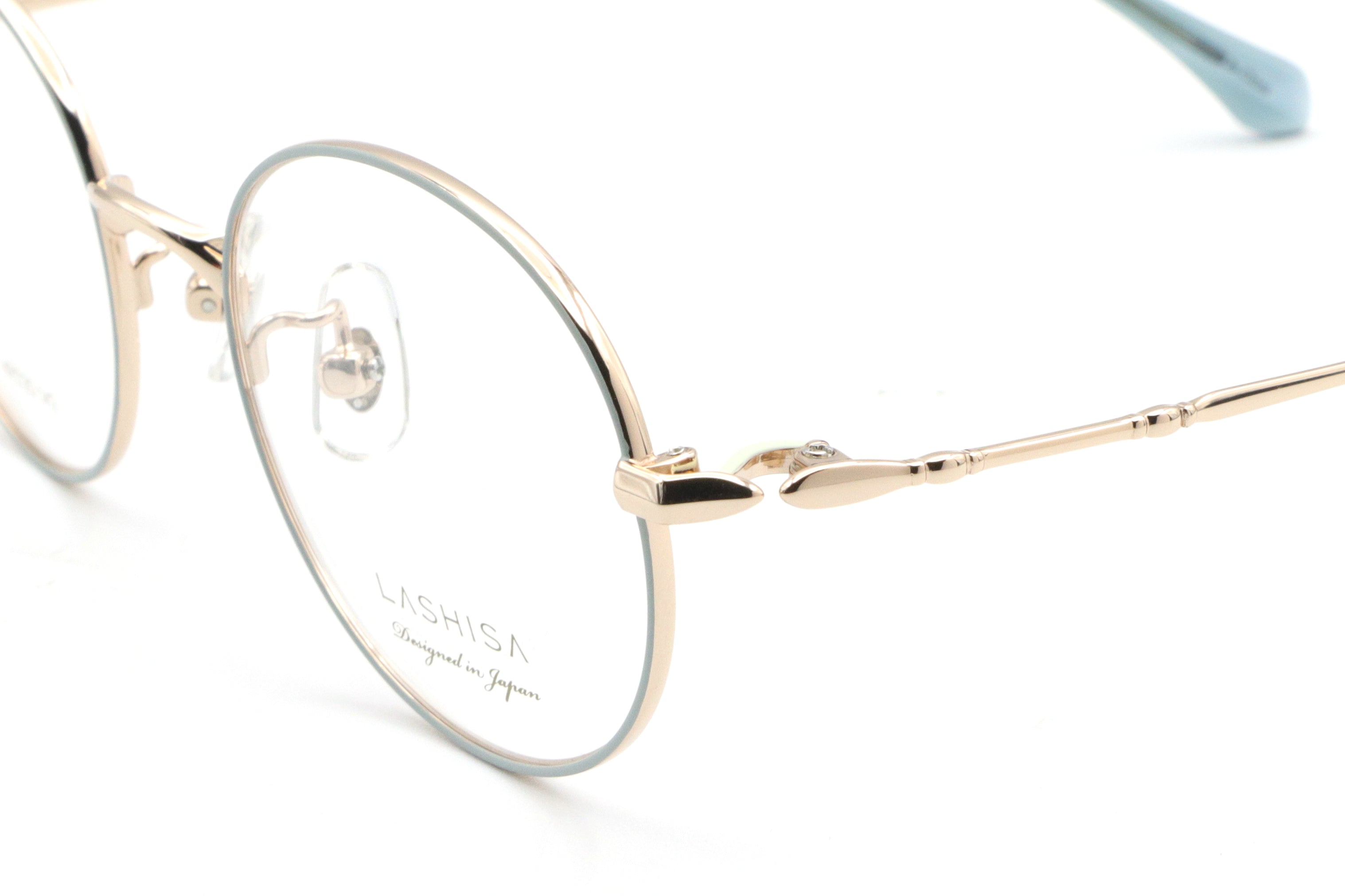 LASHISA(ラシサ) LS-001-4アイスブルー/ホワイトゴールド(49) – 武田メガネオンラインショップ