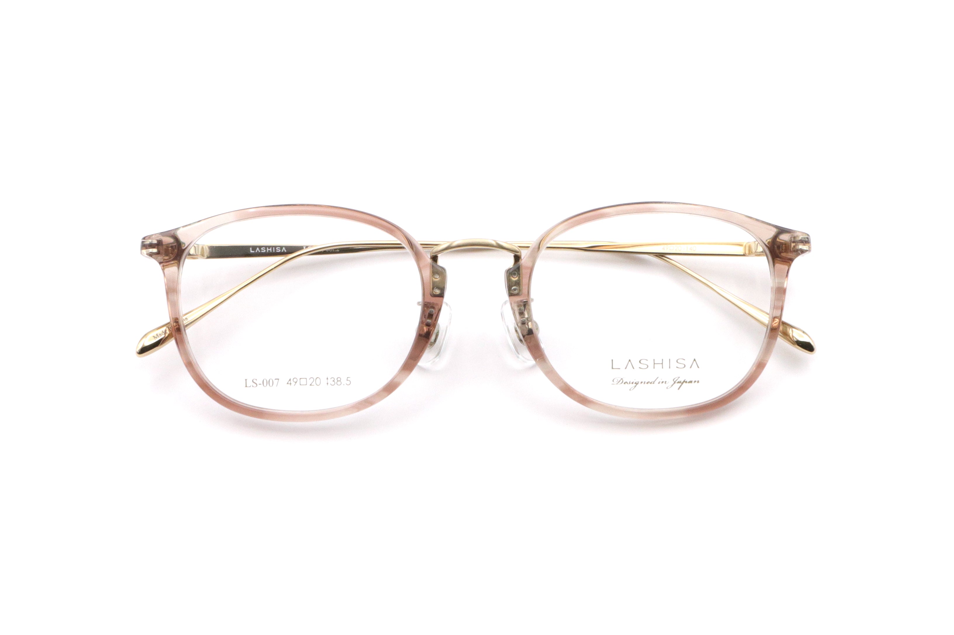 LASHISA(ラシサ) LS-007-2ブラウンササ/イエローゴールドシャーリング(49) – 武田メガネオンラインショップ